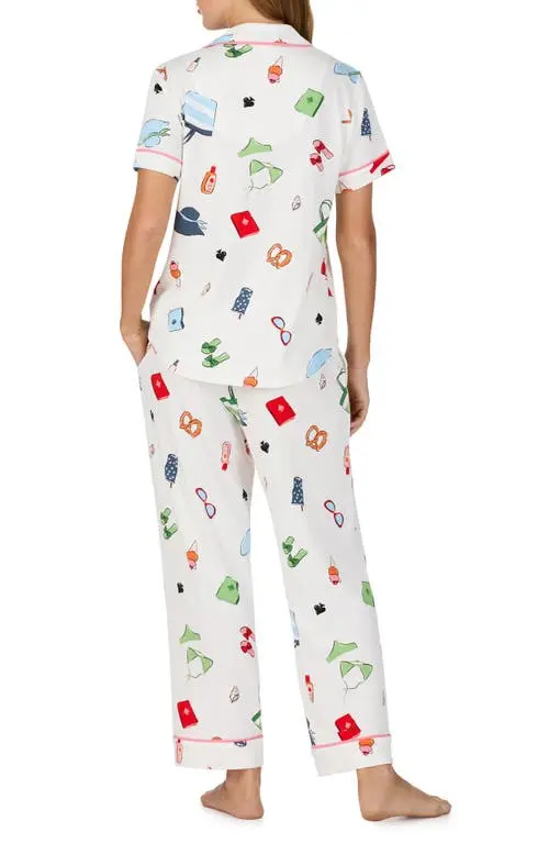 Kate Spade New York Print Crop Pajamas - Pink/multi