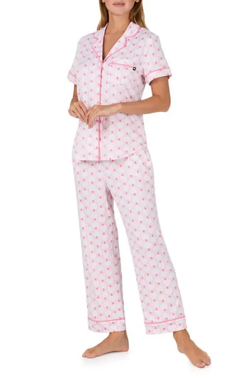 Kate Spade New York Print Crop Pajamas - Pink/white