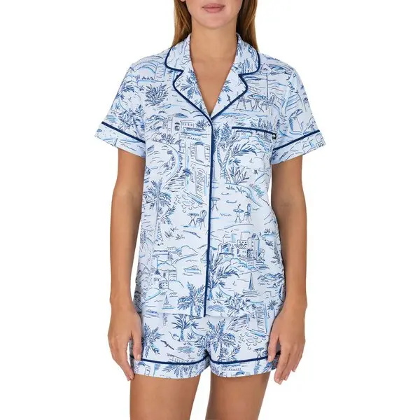 Kate Spade New York Print Short Pajamas - Blue/print