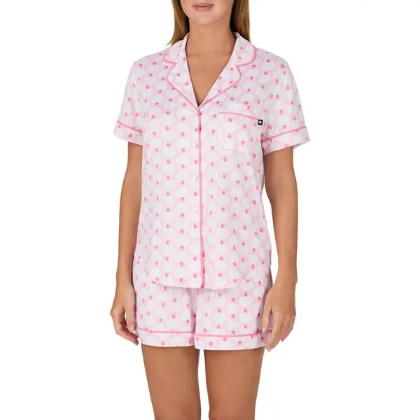 Kate Spade New York Print Short Pajamas - Pink/white