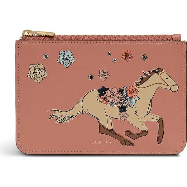 RADLEY Kentucky Derby Spring 2026 Horse Small Ziptop Coin Purse - Carnation