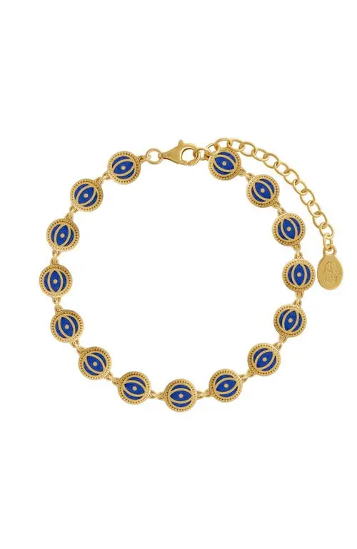 KARMA AND LUCK Celestial Insight Lapis Evil Eye Bracelet - Navy Blue/gold