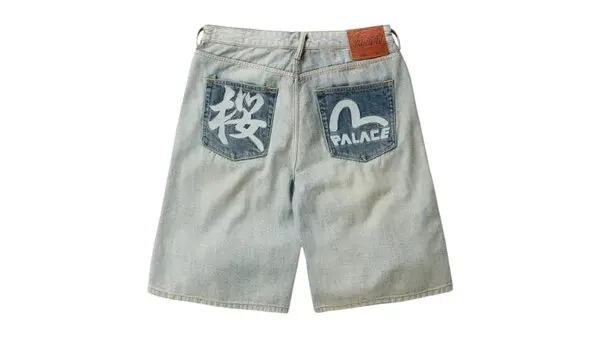 PALACE X Evisu Denim Shorts - Reverse Indigo