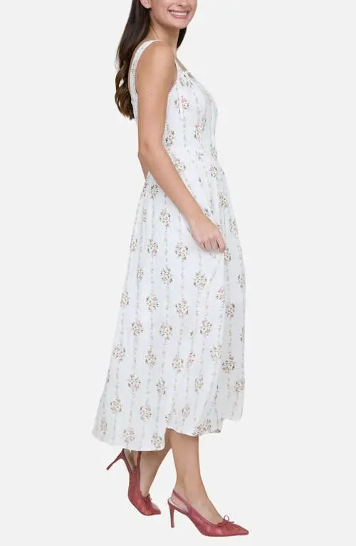 BLU PEPPER Lace Trim Corset Fit & Flare Dress