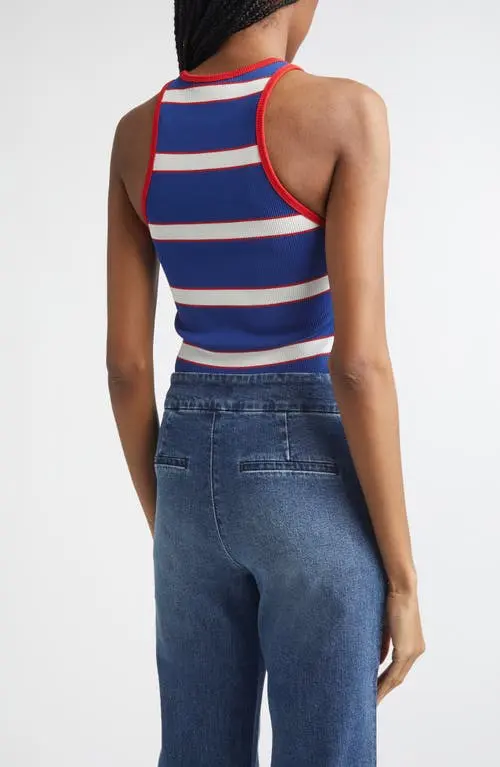 Alice + Olivia Pania Stripe Rib Racerback Tank
