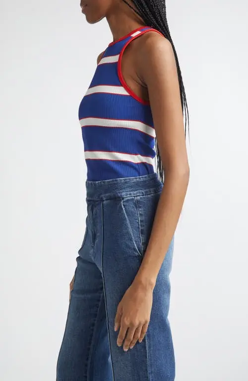 Alice + Olivia Pania Stripe Rib Racerback Tank