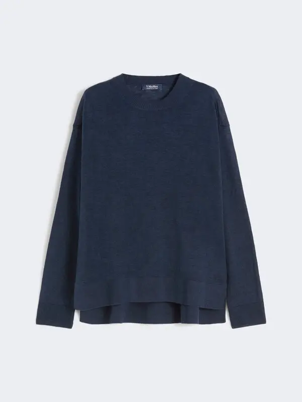 Max Mara Linen Yarn Crew-neck Sweater - Navy