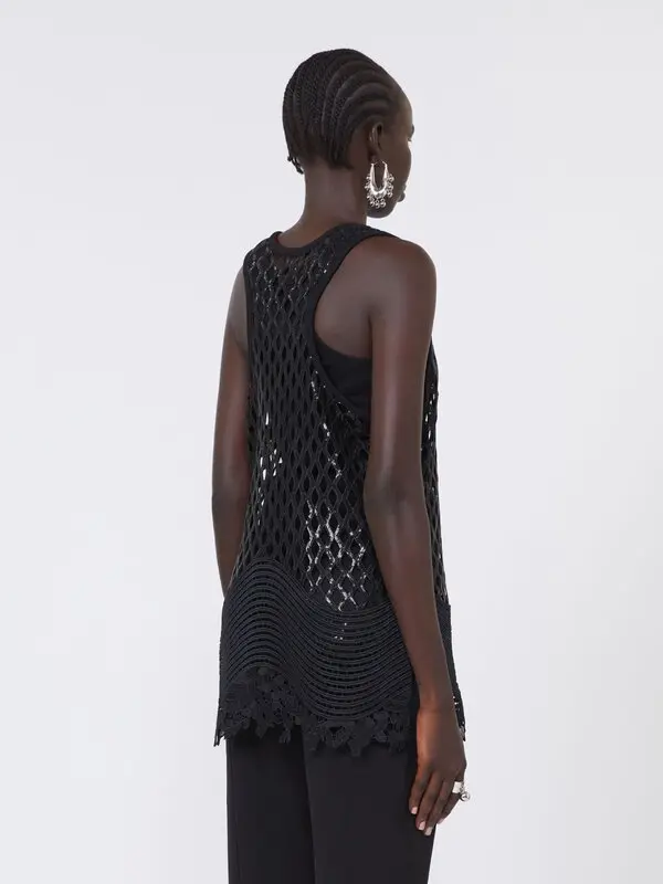 Max Mara Sequinned Mesh Top
