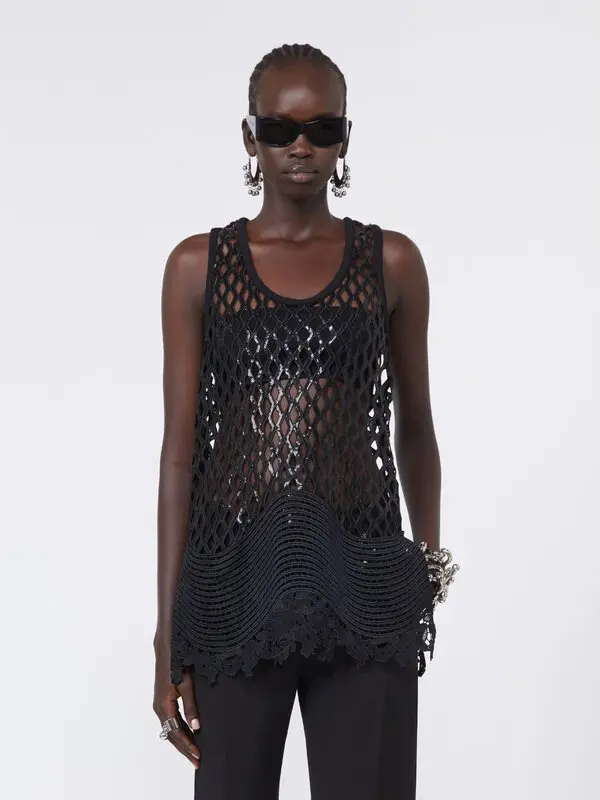 Max Mara Sequinned Mesh Top