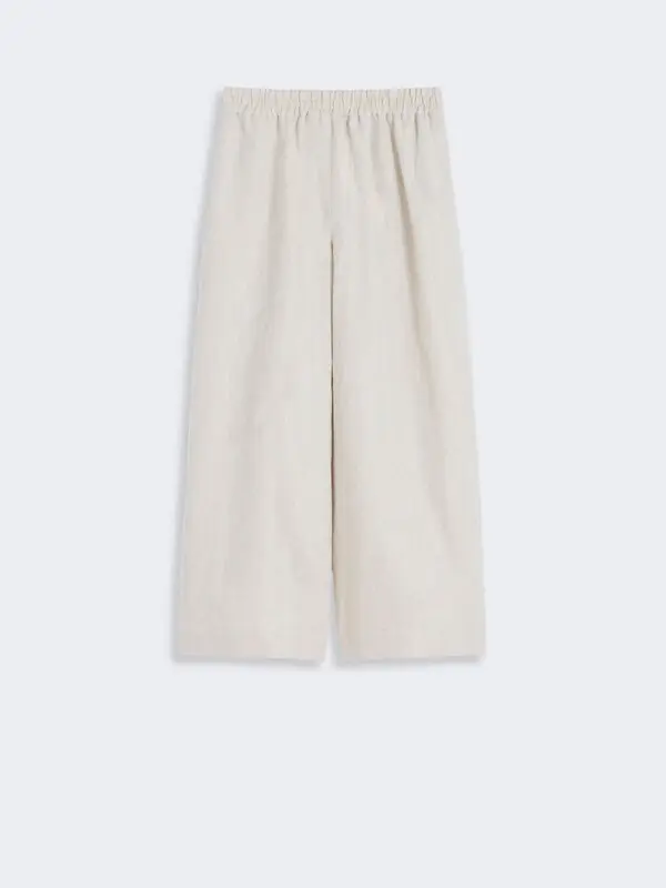 Max Mara Wide-leg Linen Trousers - Ecru