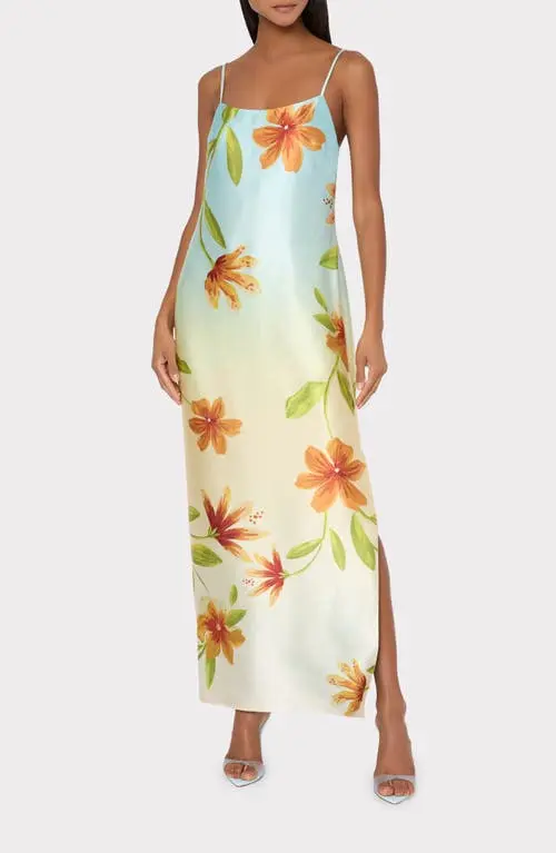 MILLY Lily Floral Print Maxi Dress - Yellow Multi