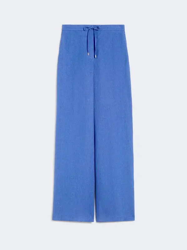 Max Mara Linen Twill Trousers - Navy