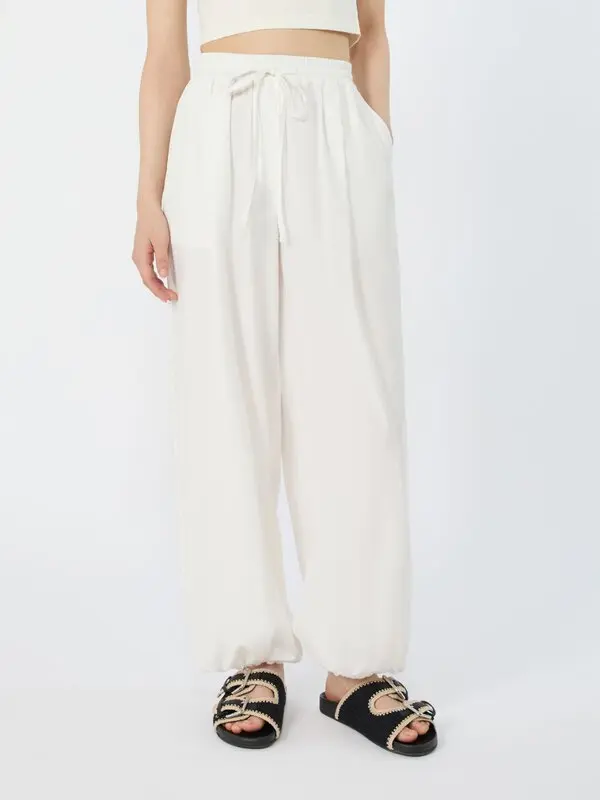 Max Mara Cotton Poplin Wide Leg Trousers