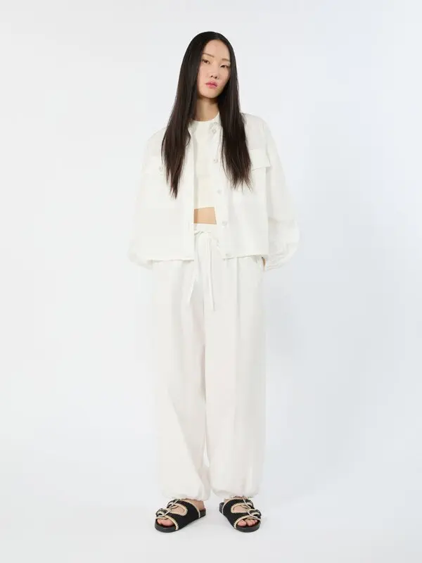 Max Mara Cotton Poplin Wide Leg Trousers