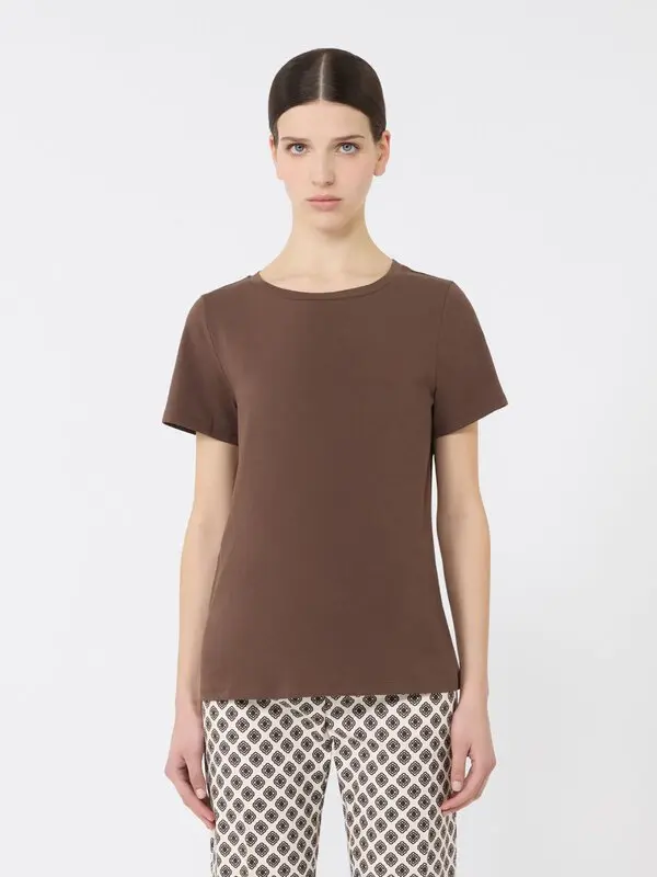 Max Mara Stretch Jersey Basic T-shirt - Chocolate