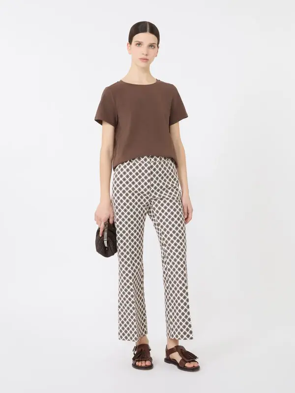 Max Mara Stretch Jersey Basic T-shirt - Chocolate