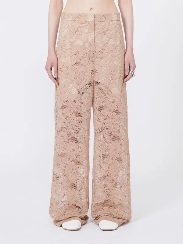 Max Mara Lace Straight Leg Trousers - Nudo