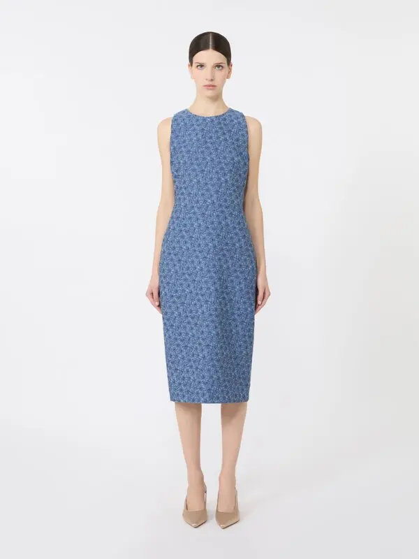 Max Mara Jacquard Cloque Midi Dress