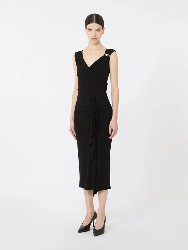 Max Mara Viscose Jersey Midi Dress - Black