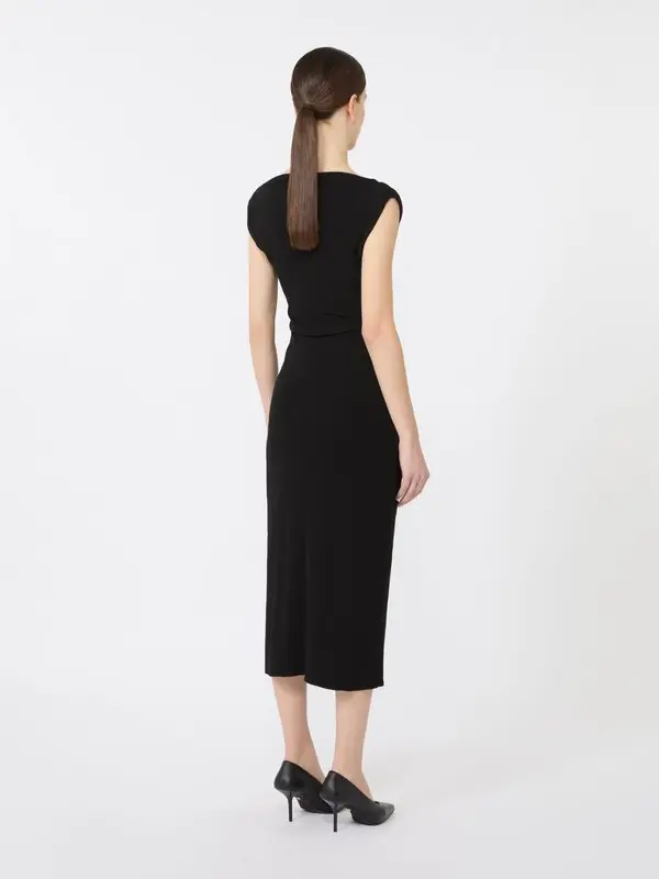 Max Mara Viscose Jersey Midi Dress - Black