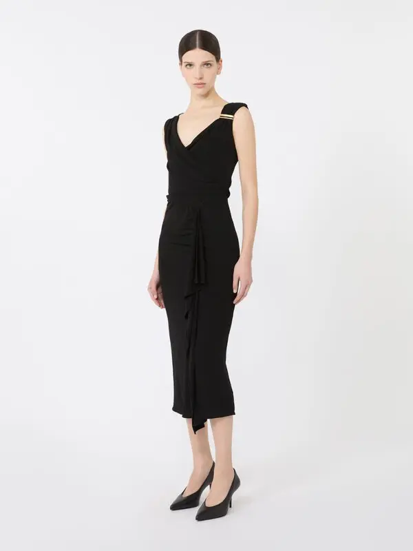 Max Mara Viscose Jersey Midi Dress - Black