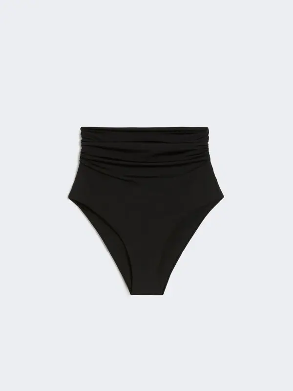 Max Mara Shiny Jersey Culotte-style Bikini Bottom - Black
