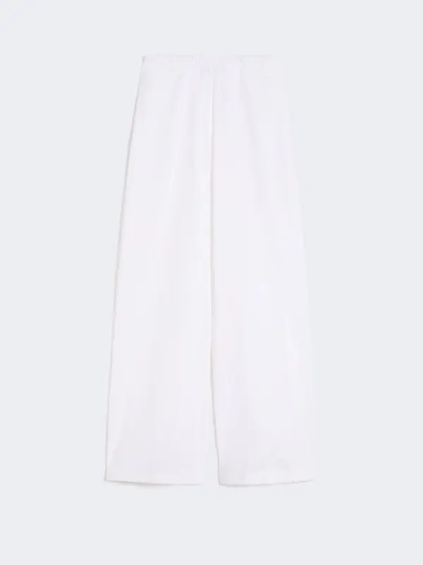 Max Mara Linen And Viscose Canvas Trousers - Optical White