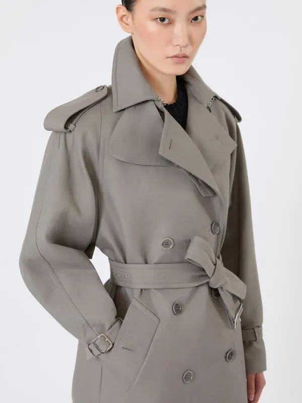 Max Mara Cotton Duster Coat - Medium Grey