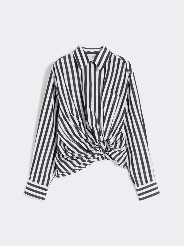 Max Mara Striped Poplin Shirt - Black