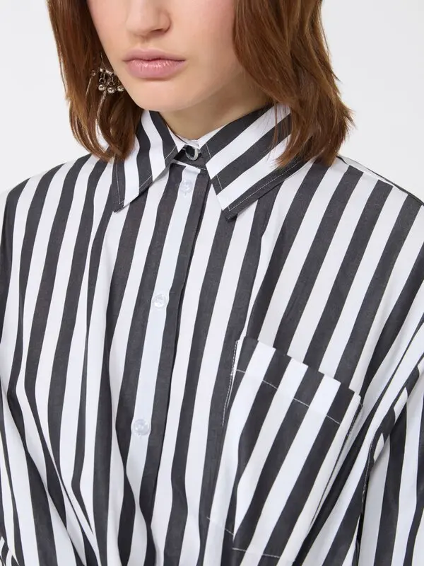 Max Mara Striped Poplin Shirt - Black