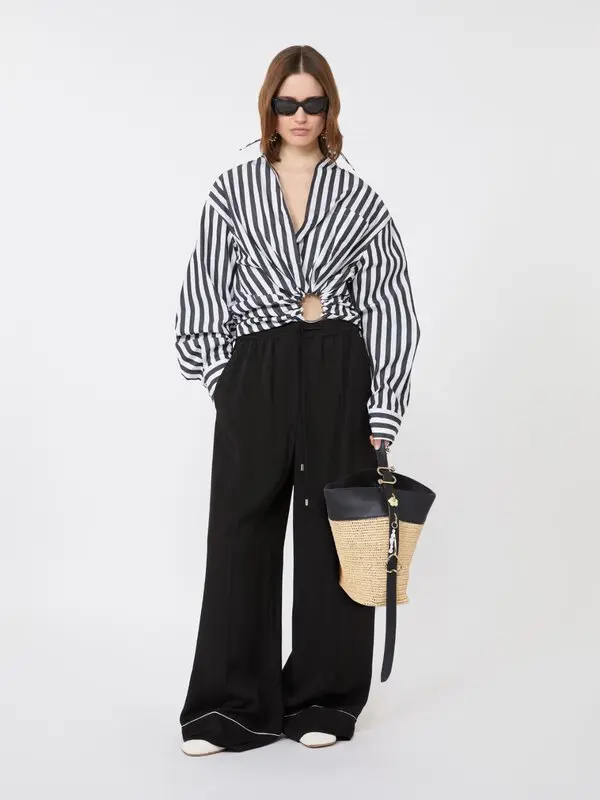 Max Mara Striped Poplin Shirt - Black