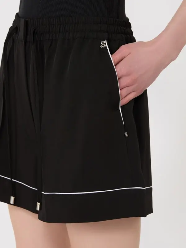Max Mara Washed Viscose Satin Jogger Shorts - Black