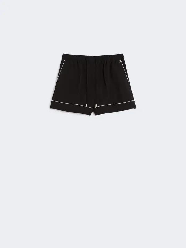 Max Mara Washed Viscose Satin Jogger Shorts - Black