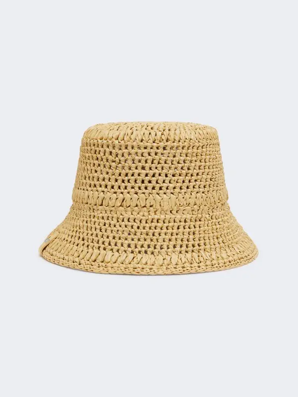 Max Mara Crochet Viscose Bucket Hat - Beige