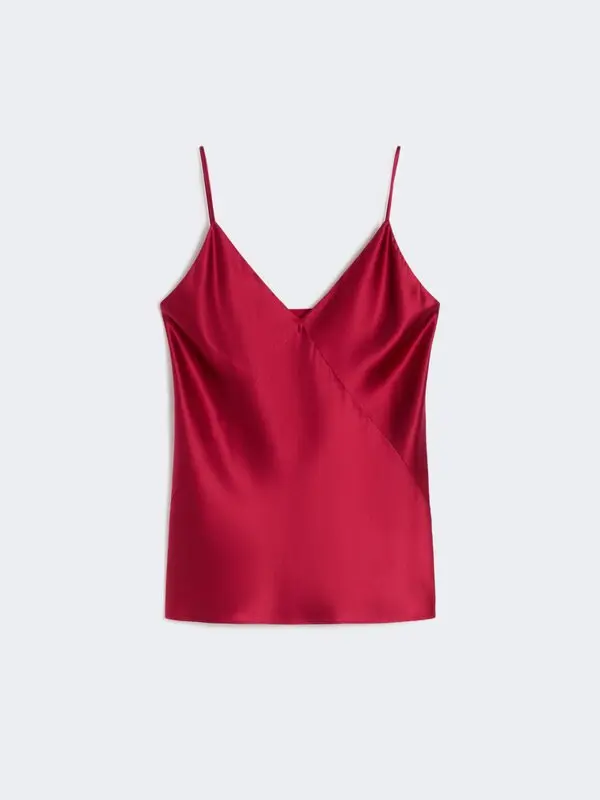Max Mara Silk Satin Camisole Top - Geranium