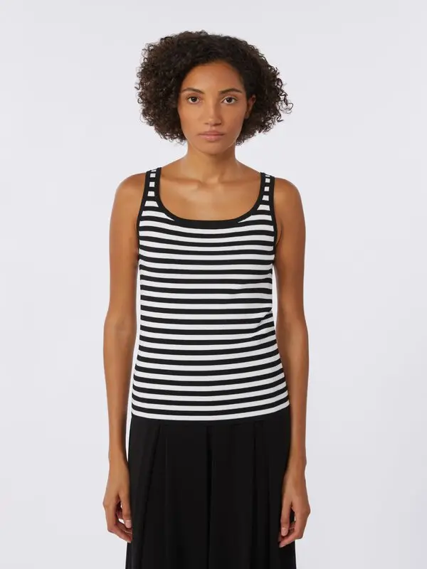 Max Mara Viscose Crêpe Yarn Sleeveless Jumper - Black
