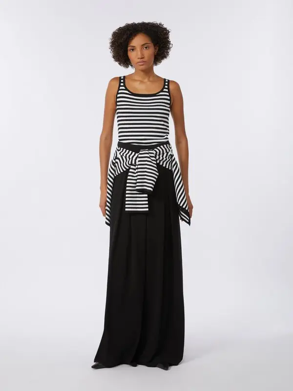 Max Mara Viscose Crêpe Yarn Sleeveless Jumper - Black