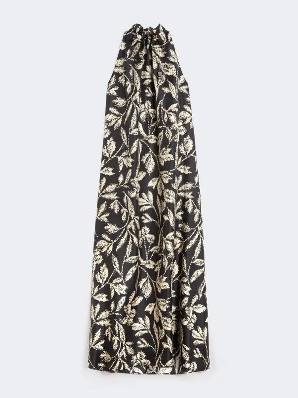 Max Mara Printed Silk Twill Maxi Dress - Black