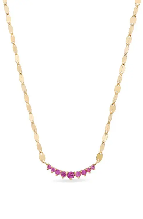 Lana Jewelry 14k Gold Pink Sapphire Pendant Necklace - 14k Yellow Gold