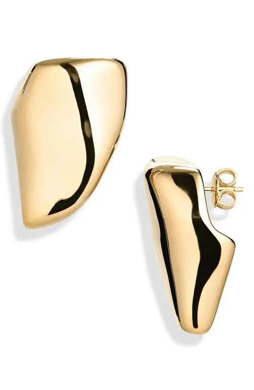 Bottega Veneta Small Prisma 18k Gold Plate Earrings - 8120 Yellow Gold
