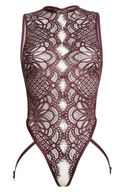 DREAMGIRL Lace Teddy With Garter Straps