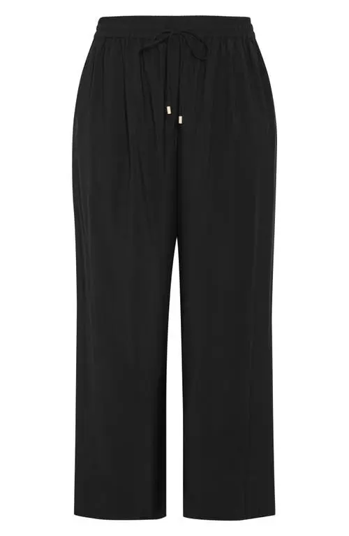 City Chic Kalea Wide Leg Drawstring Pants - Black