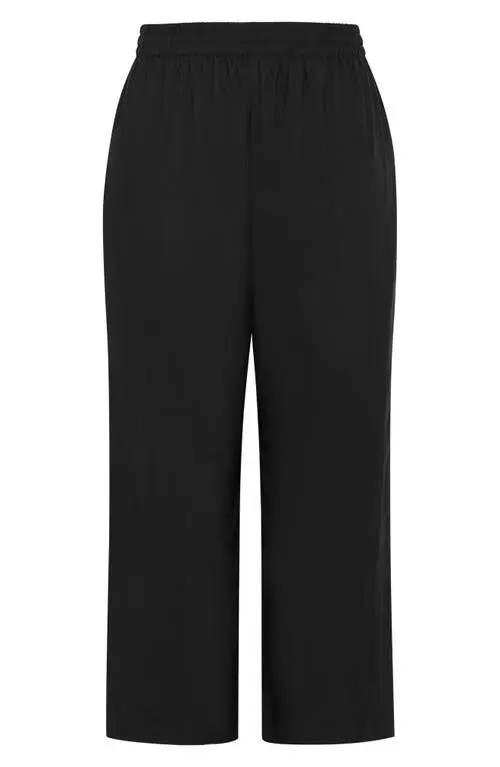 City Chic Kalea Wide Leg Drawstring Pants - Black
