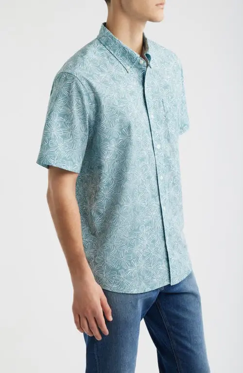 Reyn Spooner Mala Melia Short Sleeve Button-down Sport Shirt - Green