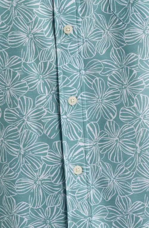 Reyn Spooner Mala Melia Short Sleeve Button-down Sport Shirt - Green