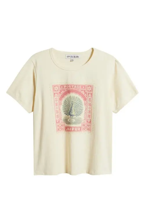 CITY BLUES Cotton-blend Graphic T-shirt - Pearl