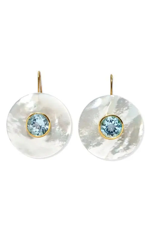 LIZZIE FORTUNATO Taj Mother-of-pearl Earrings - Blue/white