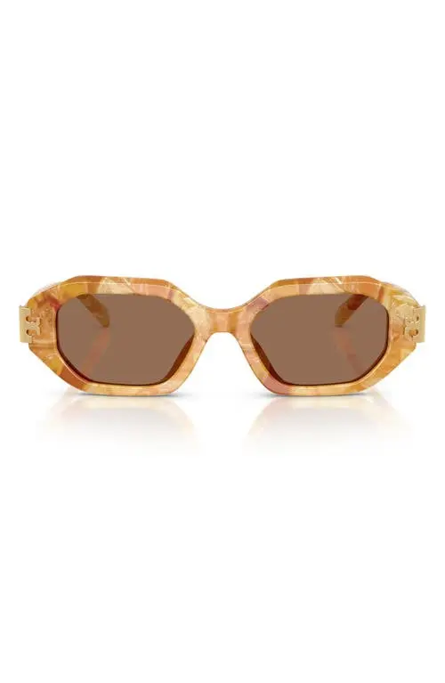 Tory Burch Irregular Sunglasses - Milky Pearl Amber/brown