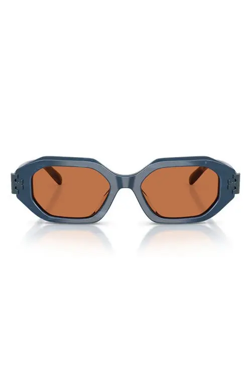Tory Burch Irregular Sunglasses - Navy Marble/brown