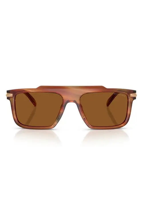 Michael Kors Boston 57mm Square Sunglasses - Brown Horn/amber Mono